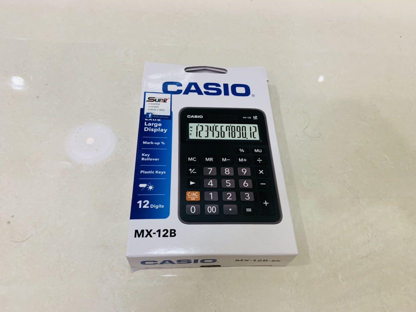 Casio เครื่องคิดเลข ขนาดกะทัดรัด รุ่น MX-12B(Black)12 หลัก เหมาะสำหรับ ...