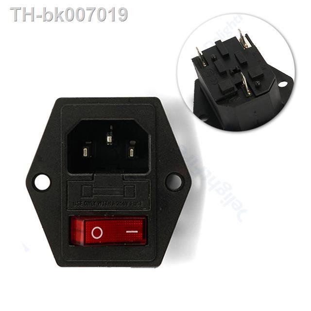 IEC320 C13 C14 AC Electrical Socket With Rocker Switch 10A Fuse 250V ...