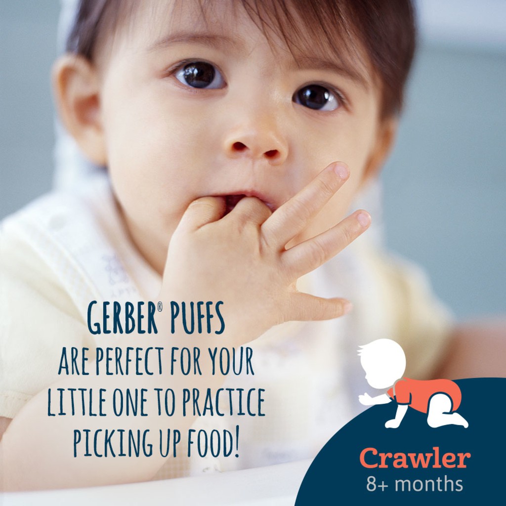 โฉมใหม่ นำเข้า ขนมเด็ก ขนมรูปดาว Gerber Graduates Puffs Cereal Snack ...