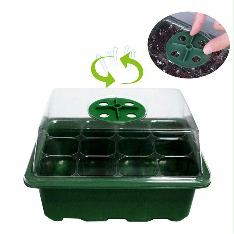 Seed Starter Trays Seedling Tray 12 Cells Humidity Adjustable Plant ...