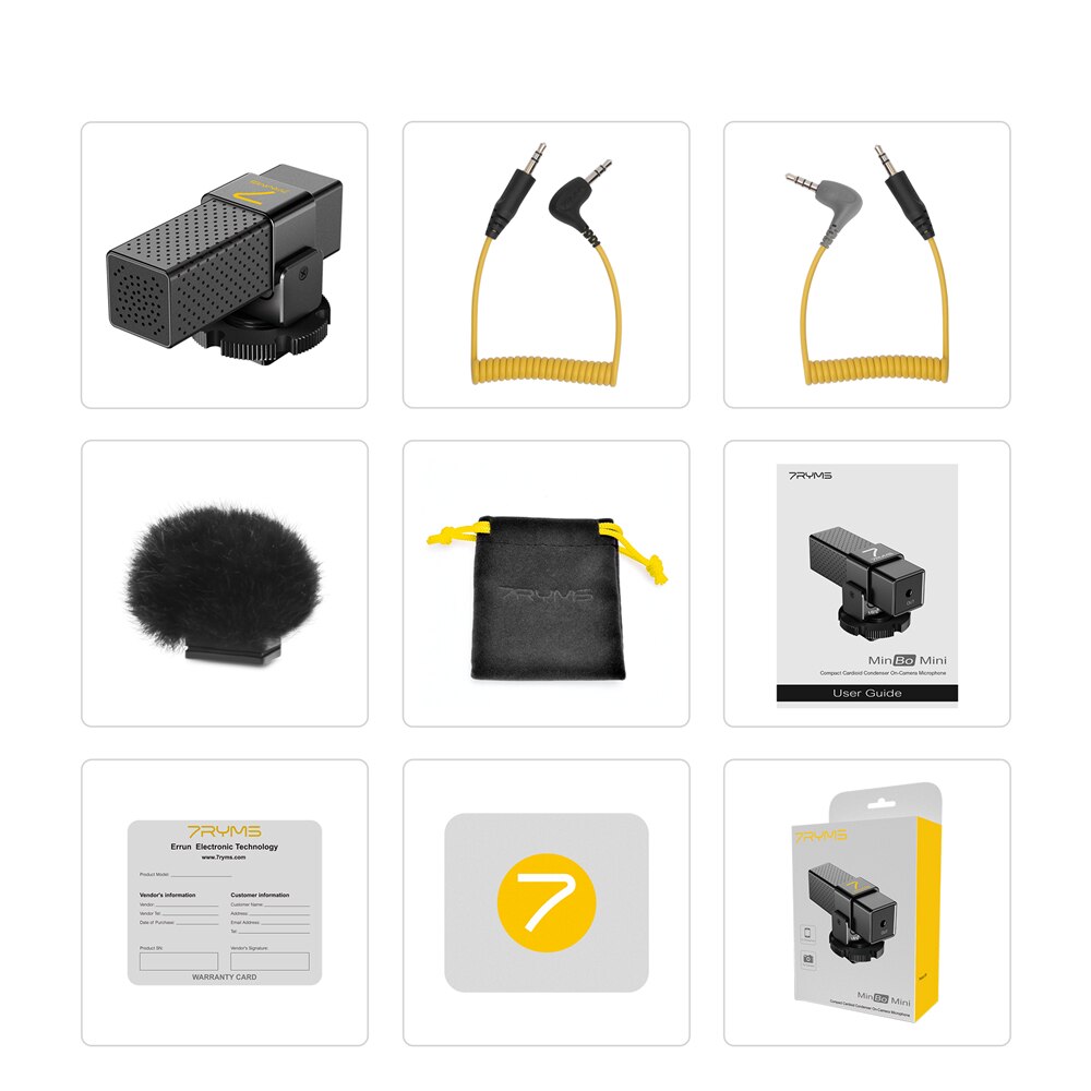 Original 7RYMS Minbo Mini Camera Microphone For DSLR Cameras, Osmo ...