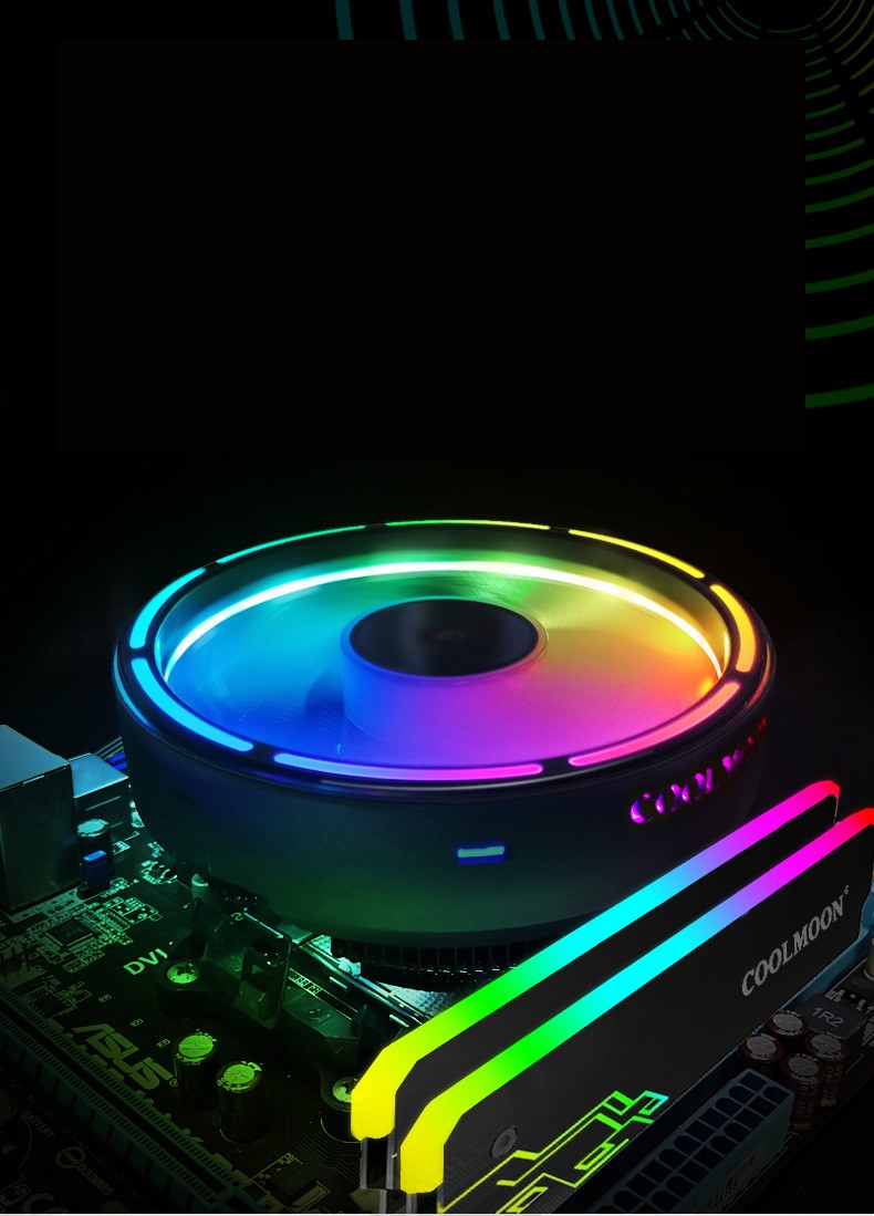 Coolmoon CPU Heatsink ฮีทซิงค์ระบายความร้อน CPU RGB ไฟวิ่ง AUTO ของใหม่ ...