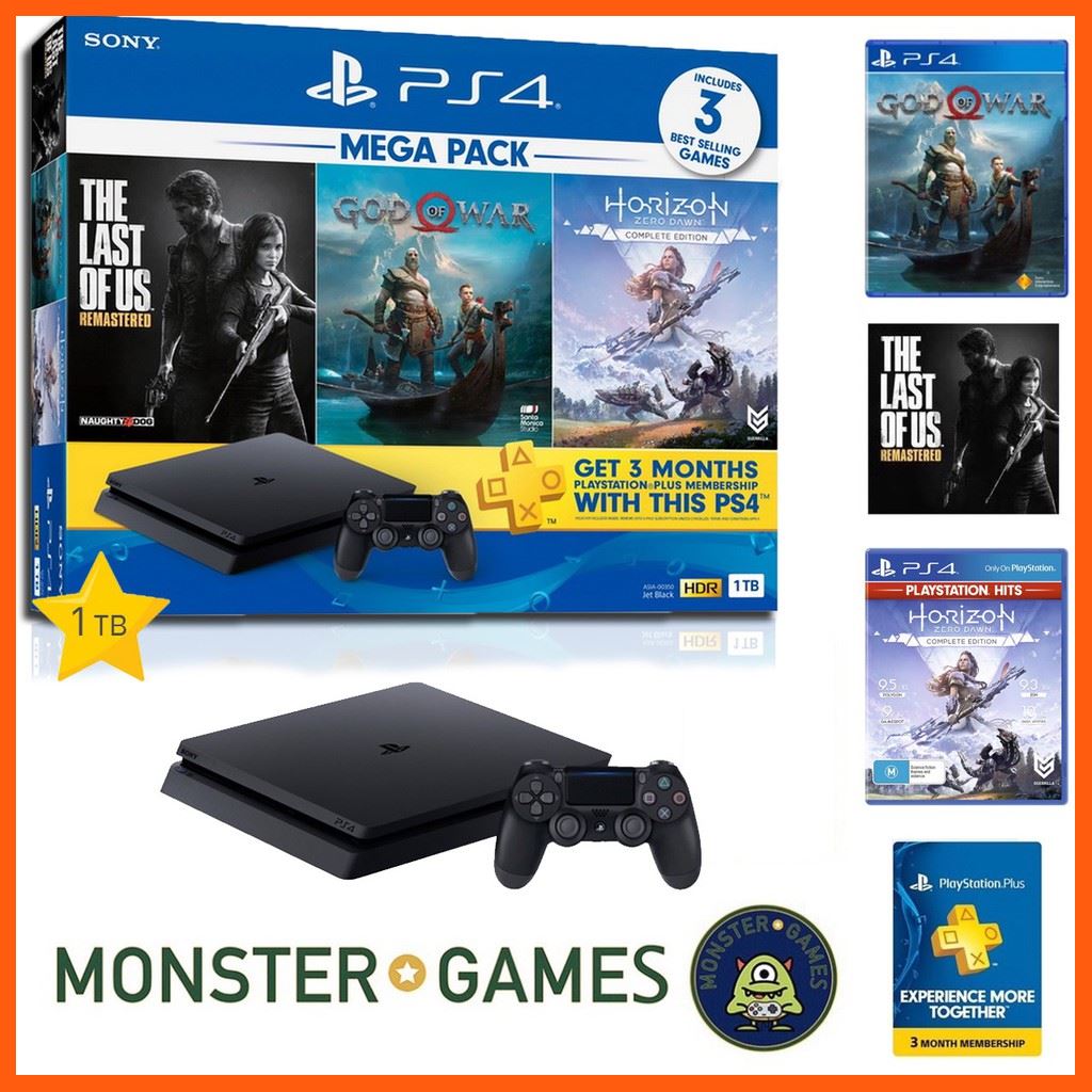 SALE" เครื่อง PS4 MEGA Bundle : Jet Black 1TB ประกันศูนย์ Sony ไทย 1 ปี ...