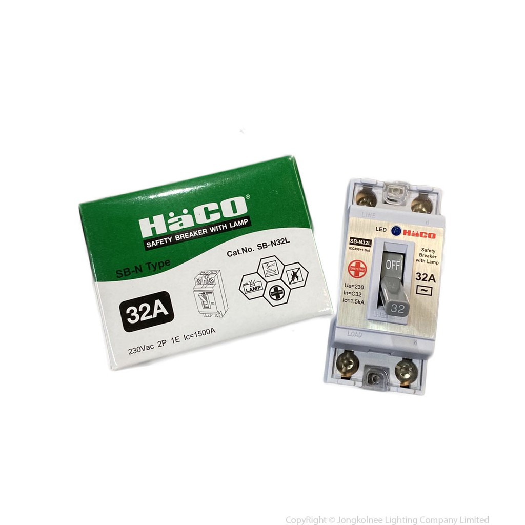( Promotion+++) คุ้มที่สุด HACO เซฟตี้เบรกเกอร์ 32A (แถม กล่องเบรกเกอร์) ราคาดี เบรก เกอร์ กัน ...