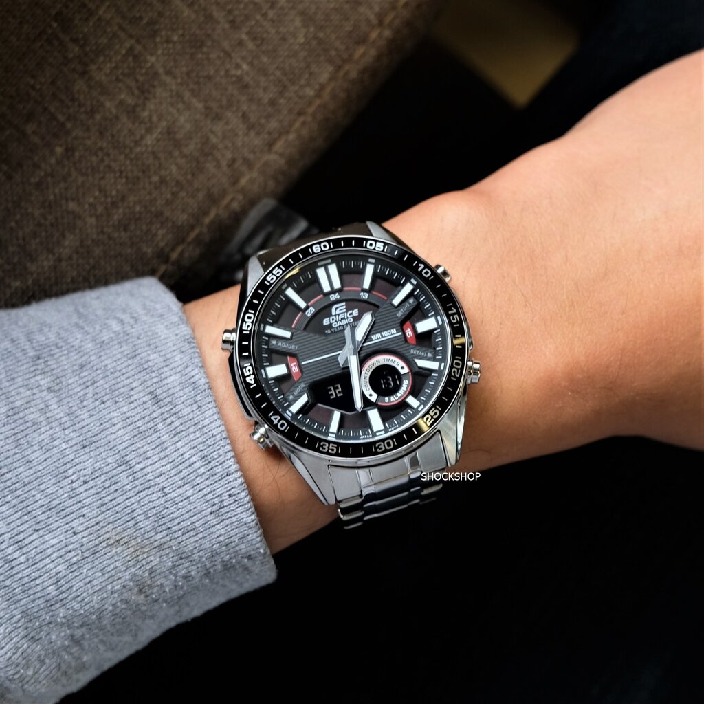 casio EDIFICE ของแท้ นาฬิกาผู้ชาย Bluetooth สายสเตนเลส สายยาง ECB-30 ...