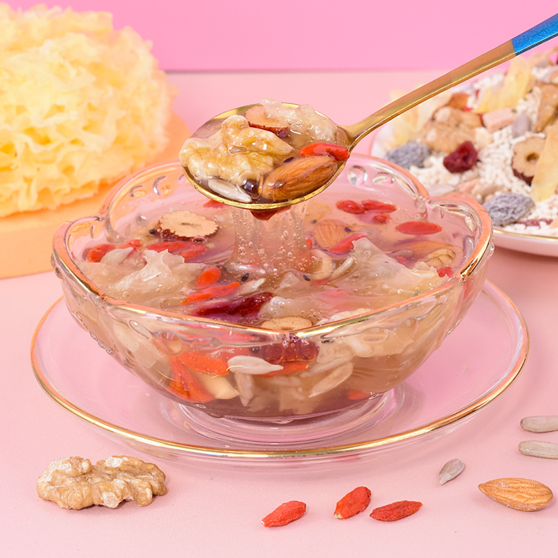 Fasimiyu 500g/กระป๋อง Lycium barbarum อินทผลัมแดง ผงรากบัว Tremella อาหารเช้าแบบเบา ๆ ทดแทนซุป ...