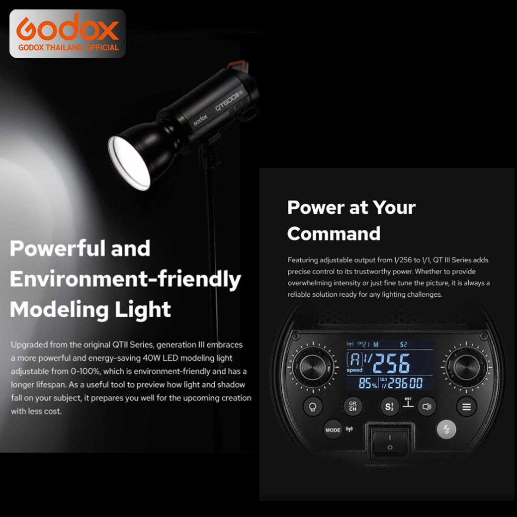 Godox Flash QT600III M ( QT600 III M - 600W ) - Bowen Mount - รับประกัน ...