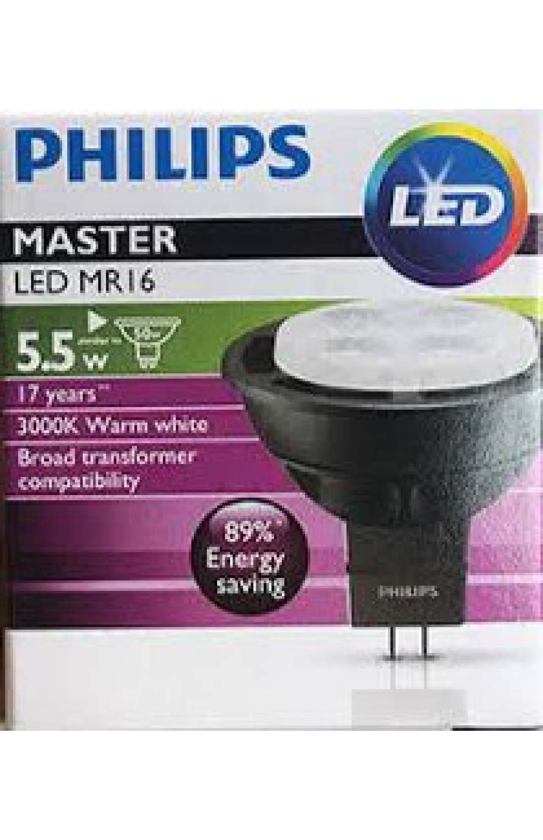 Philips MASTER LED 5.5W 3000K MR16 36D รุ่น 25000 ชั่วโมง | Lazada.co.th