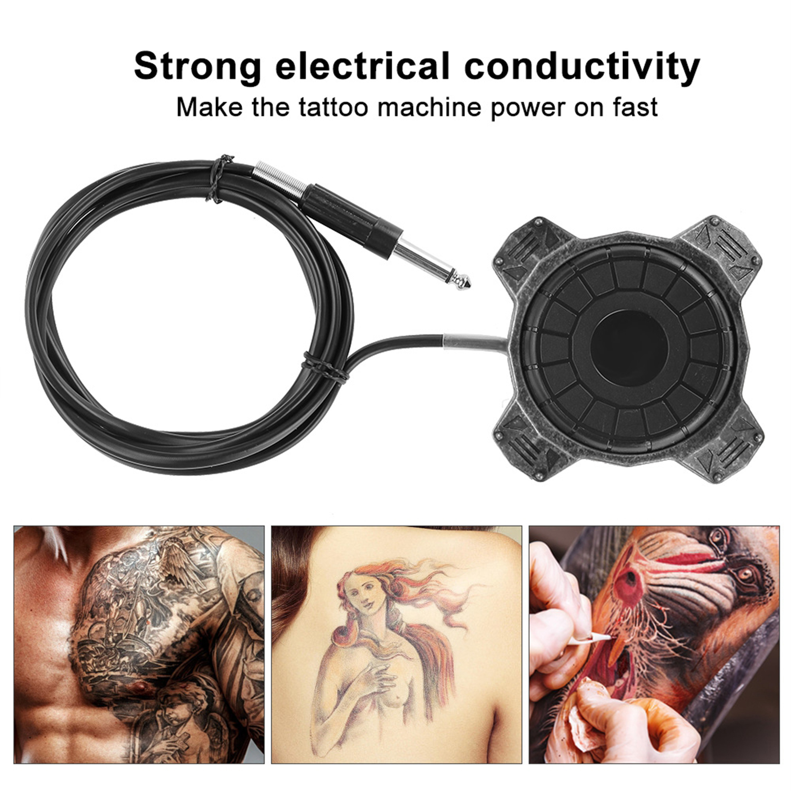 Tattoo Foot Pedal 360° Switch For Tattoo Machine G-u-n with Power Clip ...