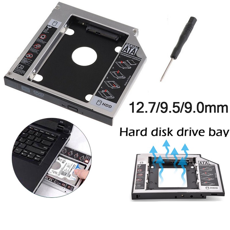ถาดแปลง ใส่ HDD SSD ในช่อง DVD Notebook 12.7mm Universal SATA 2nd HDD ...