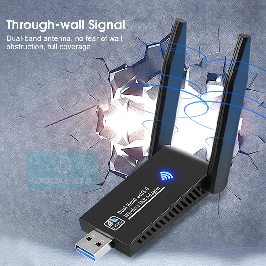 Actual เครื่องรับ WiFi 5G WiFi USB3.0 Dual-Frequency Band Adapter USB ...