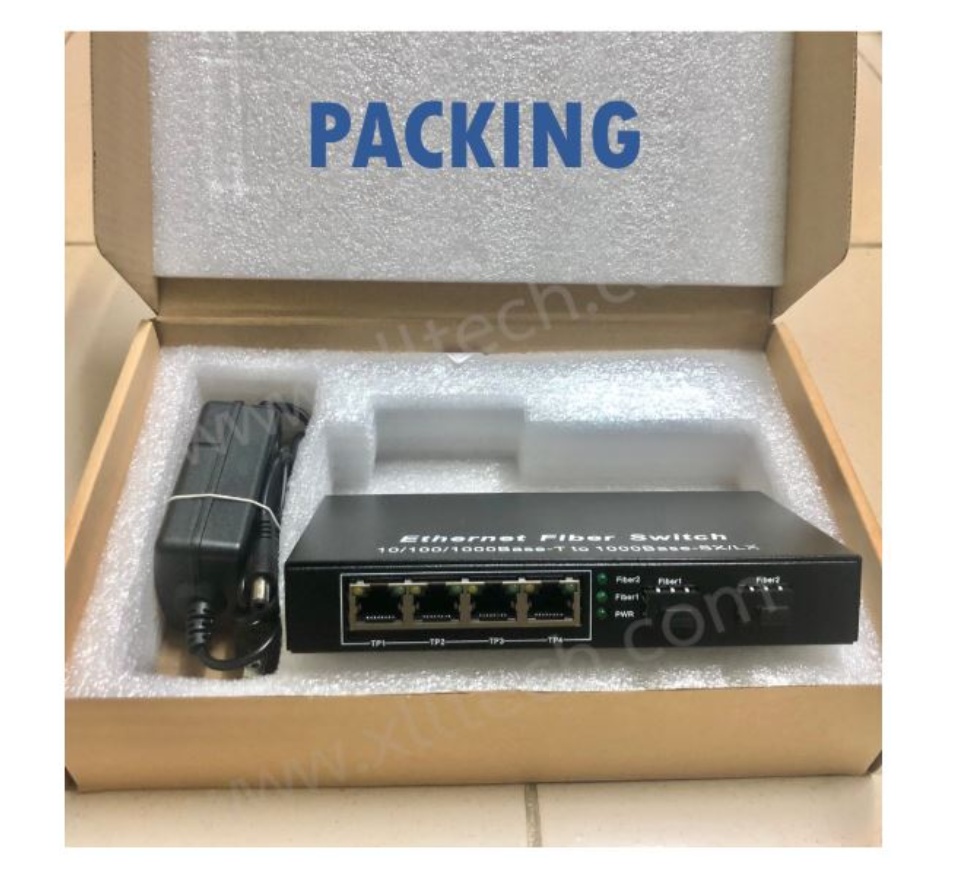 SFP 4 port Ethernet Fiber Switch 10/100/1000 - X Like - ThaiPick