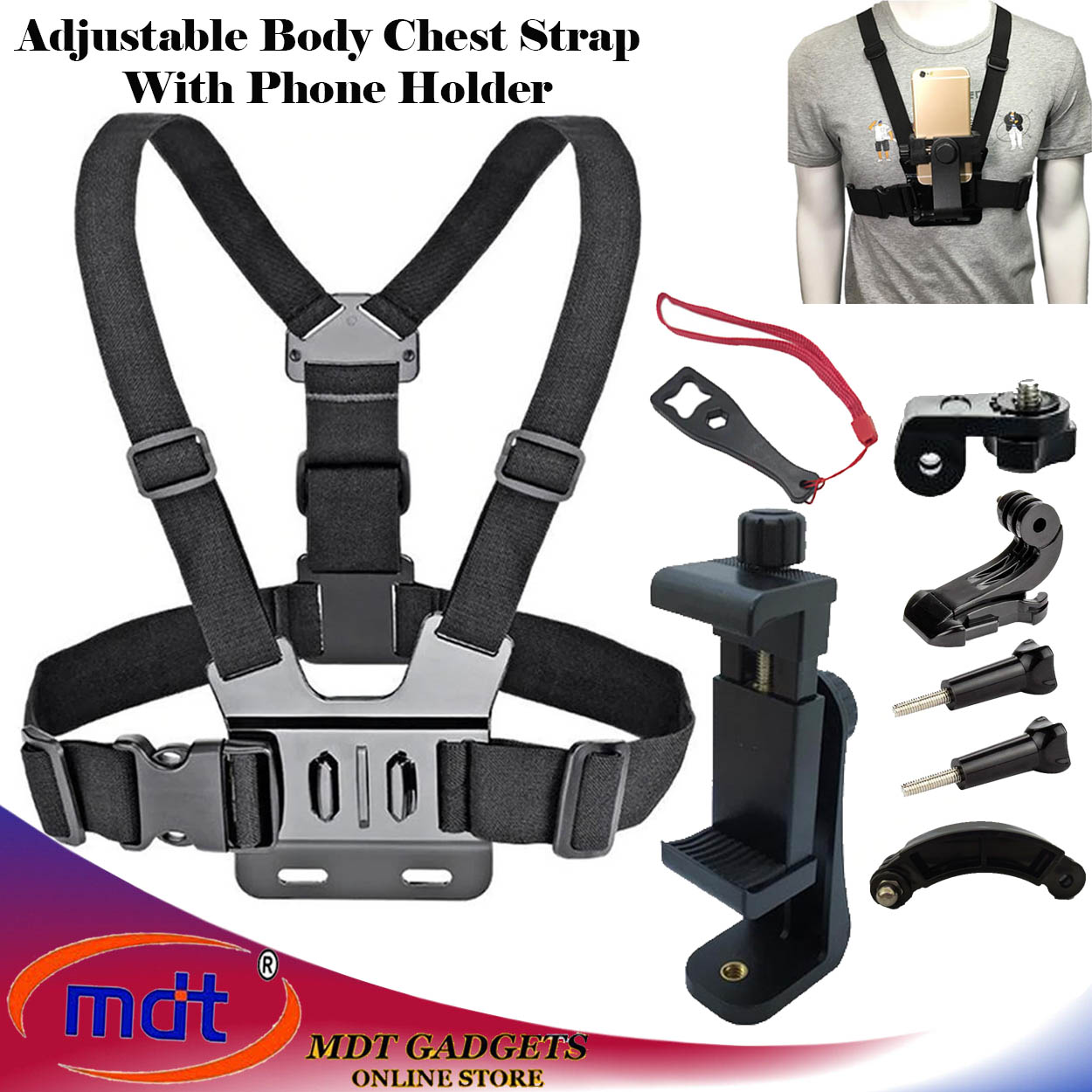 Chest Mount Harness Strap Phone Holder Action Camera POV For Mobile ...