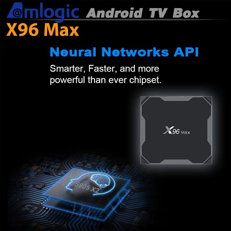 X96Max Android 8.1 Amlogic S905X2 Quad Core 2.4G WiFi BT H.265 Smart TV Box Ram4/Rom32 GB ...