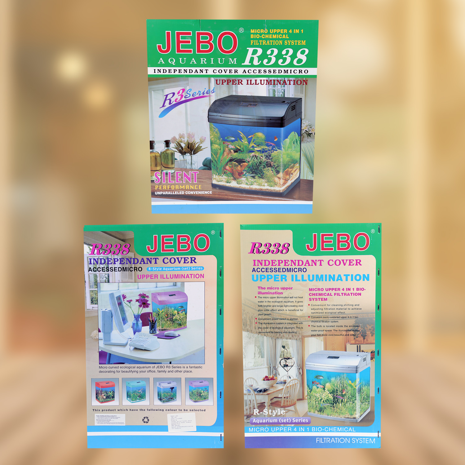 ตู้ปลานาโน JEBO R338 อุปกรณ์ครบพร้อมใช้ 4 in 1 (สีเงิน) - SNC FISHSHOP ...