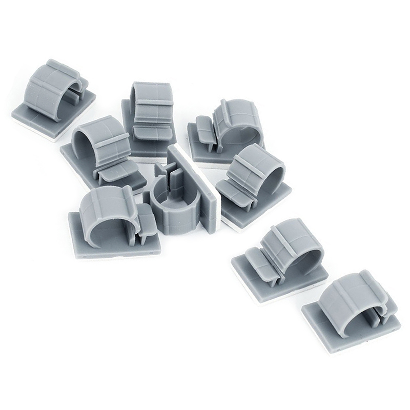 10 pieces Gray plastic self-adhesive Wire rope Cable clip Gripper ...