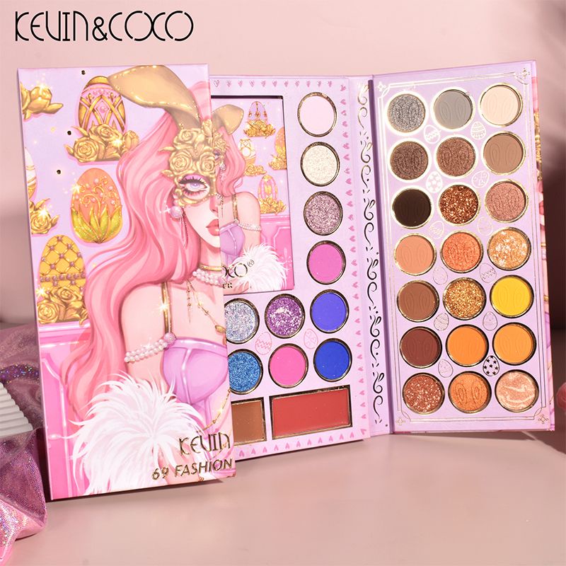 KEVIN COCO 69 Color Eyeshadow Palette High-End Blush Contouring เซ็ตแต่งหน้า อายแชโดว์ บลัชออน ...