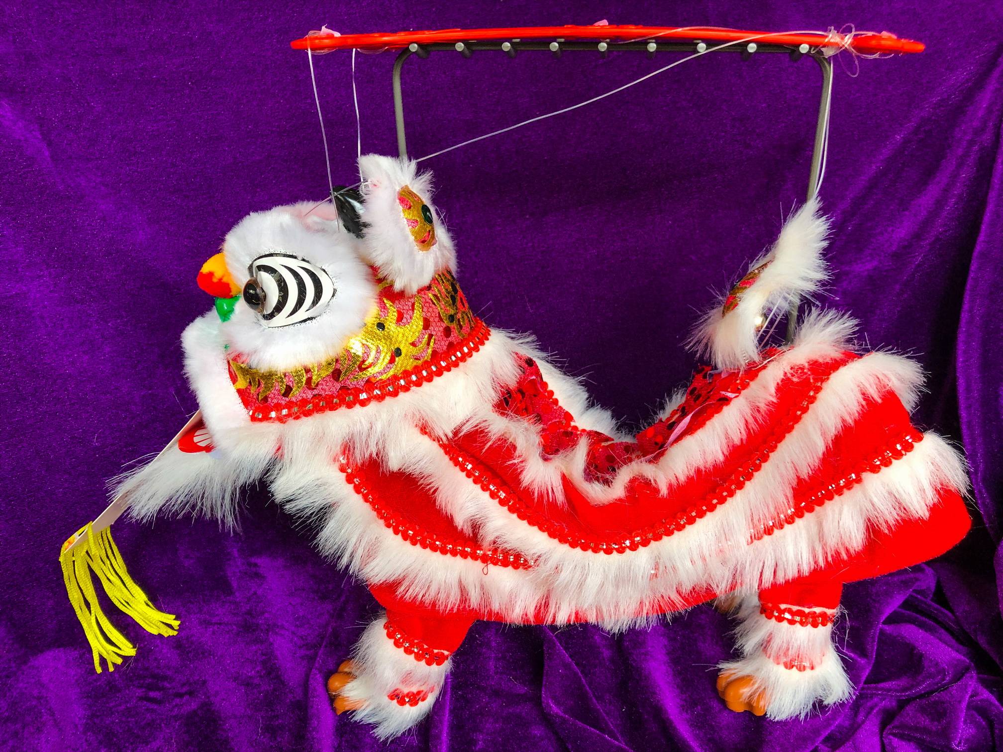 Marionette Lion Danceหุ่นกระบอกสิงโตhandmade cardboard lion dance head ...