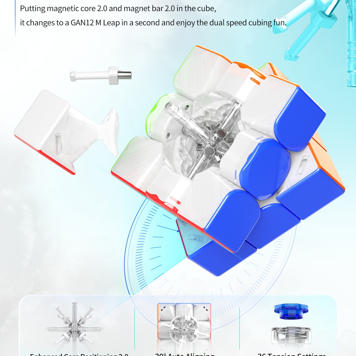 GAN 12 Maglev UV Magnetic Magic Cube Gan12 M Leap 3x3 Magnets Puzzle ...