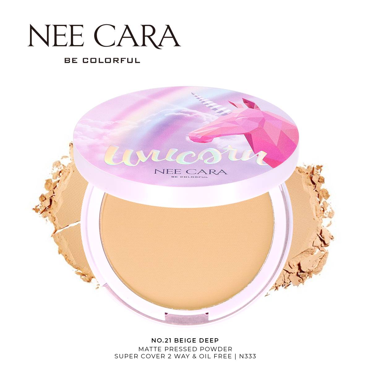 N333 NEE CARA MATTE PRESS POWDER SUPER COVER 2 WAY OIL FREE นีคาร่า ...