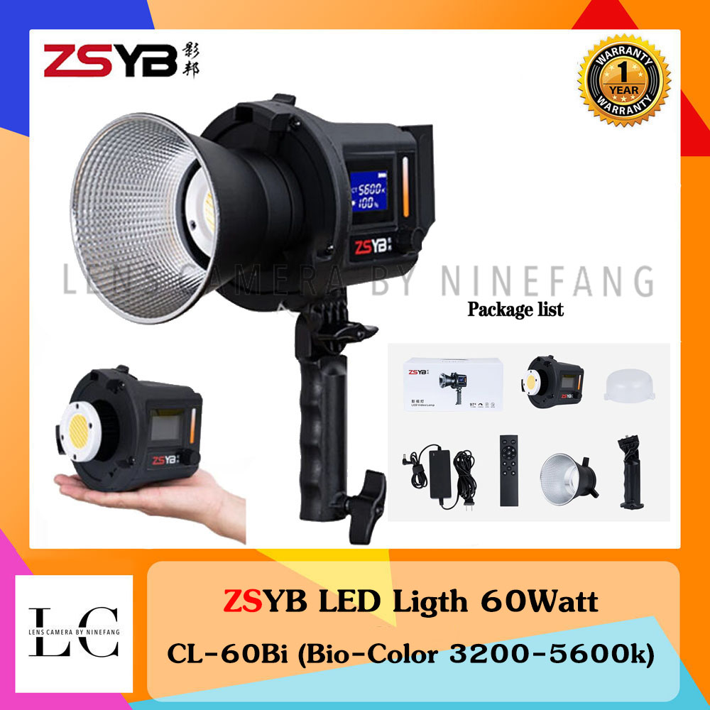 ZSYB CL-60Bi Bi-Color 3200-5600K ไฟต่อเนื่อง LED 60W Professional Studio Strobe สำหรับถ่ายภาพ ...