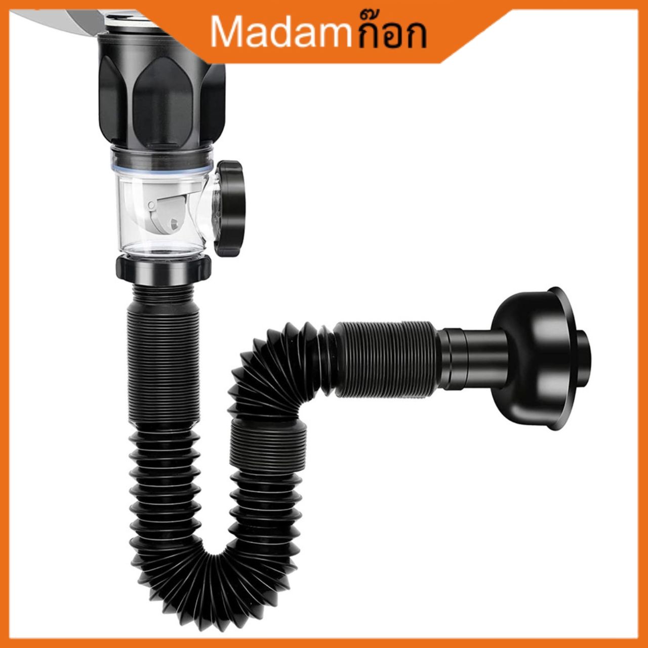 สายท่อน้ำทิ้ง การระบายน้ำ2ทาง ใช้ได้ทั้งอ่างซิงค์และอ่างล้างหน้า กันแมลงและกันกลิ่น MA-J-052BK ...