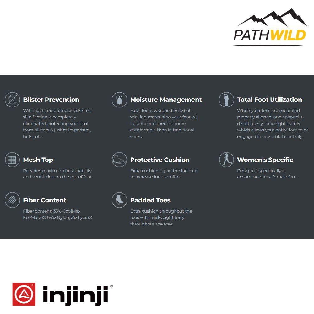 INJINJI WOMEN ULTRA RUN MINI-CREW ถุงเท้าแยกนิ้ว ถุงเท้าออกกำลังกาย - PATHWILD - ThaiPick