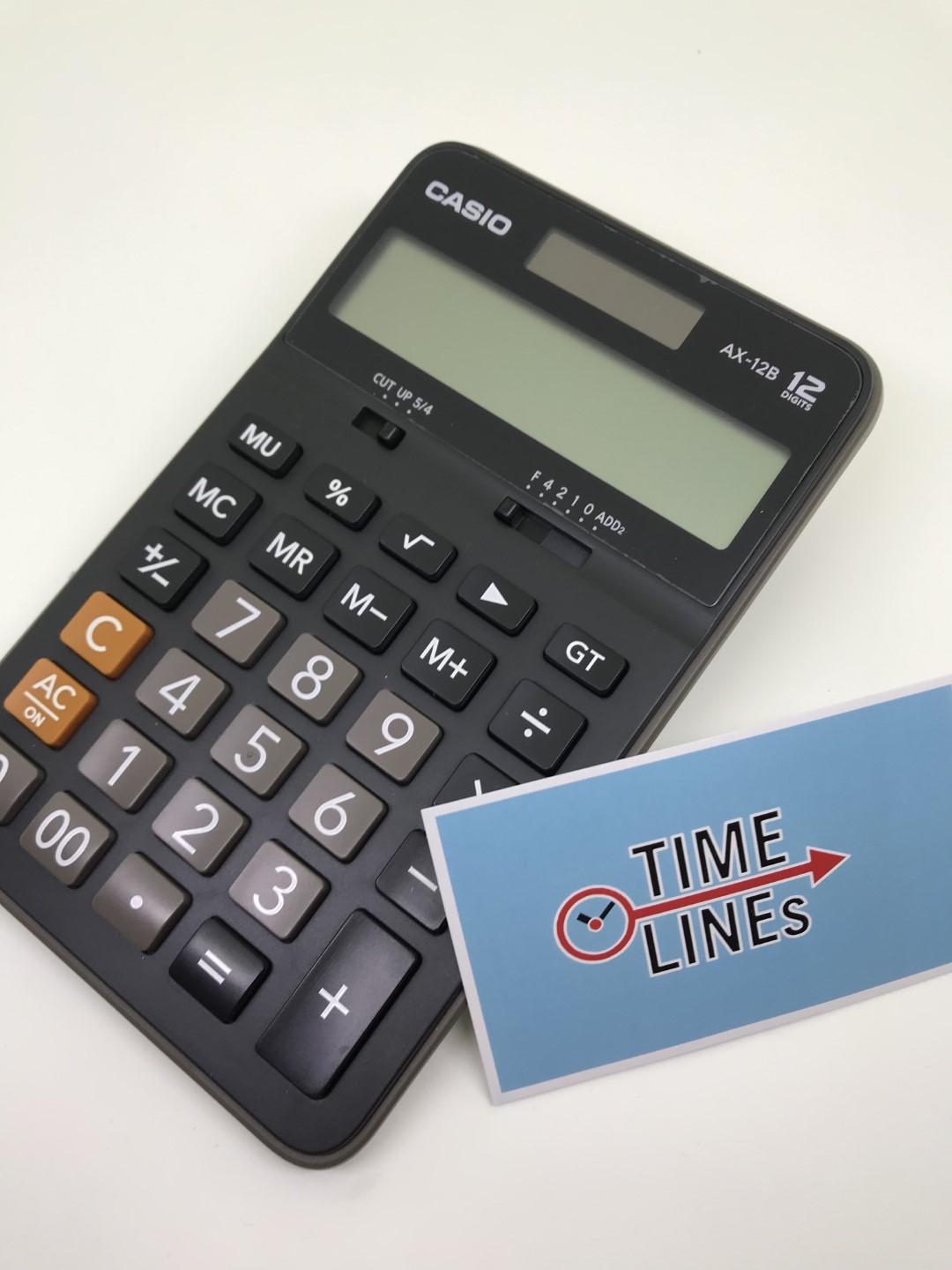 CASIO เครื่องคิดเลข ของแท้ 100 รุ่น AX-12B (Black) 12 digit เหมาะสำหรับ ...