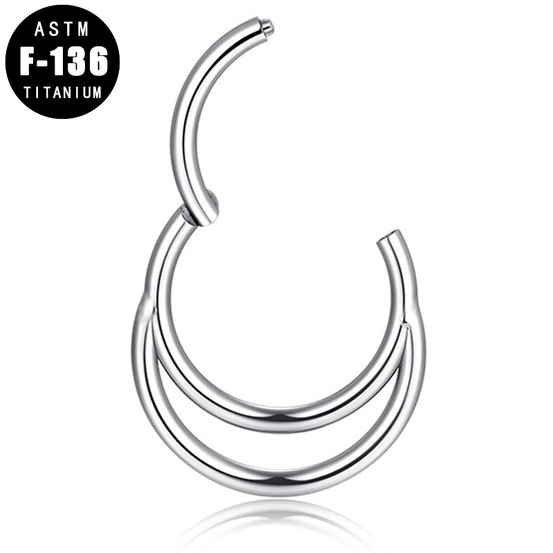 ASTM F136 Titanium Hinged Segment Hoop Ring Crescent Moon Septum ...