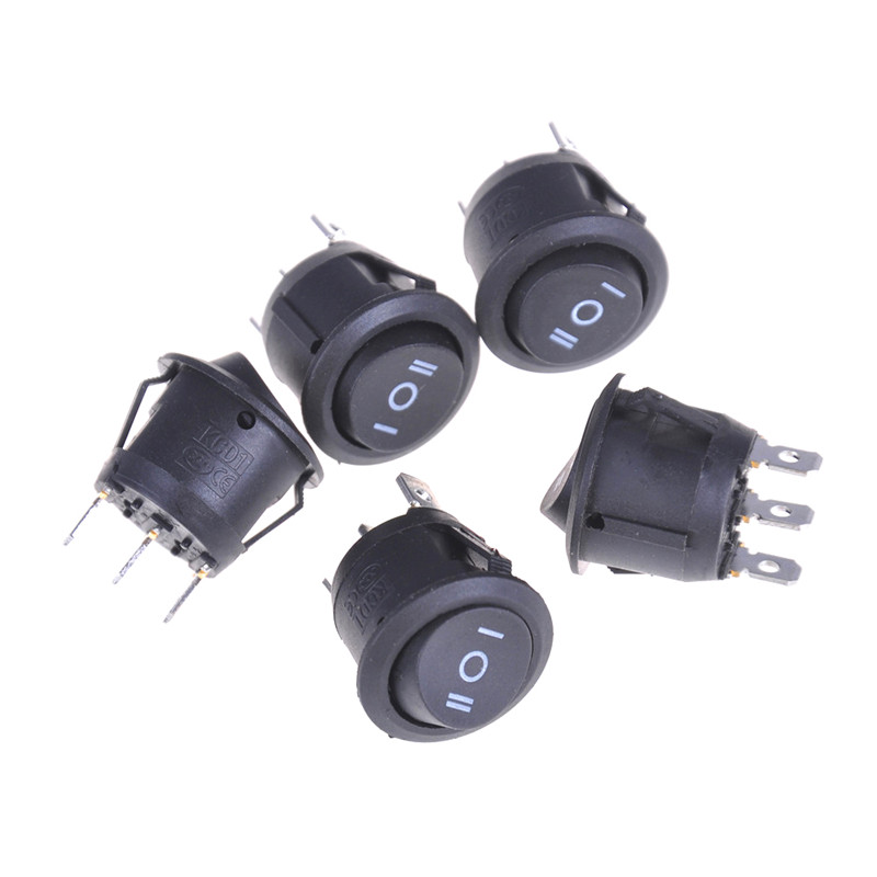 XIATIAN 5PCS 3 Position Round Car SPDT Round Rocker Switch 6A 250VAC ...
