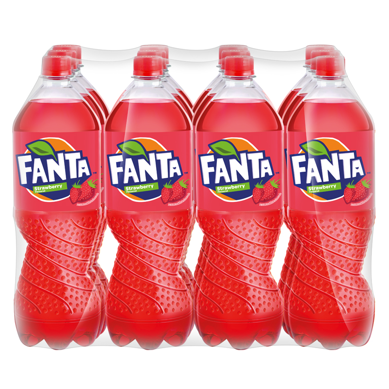 แฟนต้า น้ำอัดลม น้ำแดง 1 ลิตร 12 ขวด Fanta Soft Drink Strawberry (Red ...