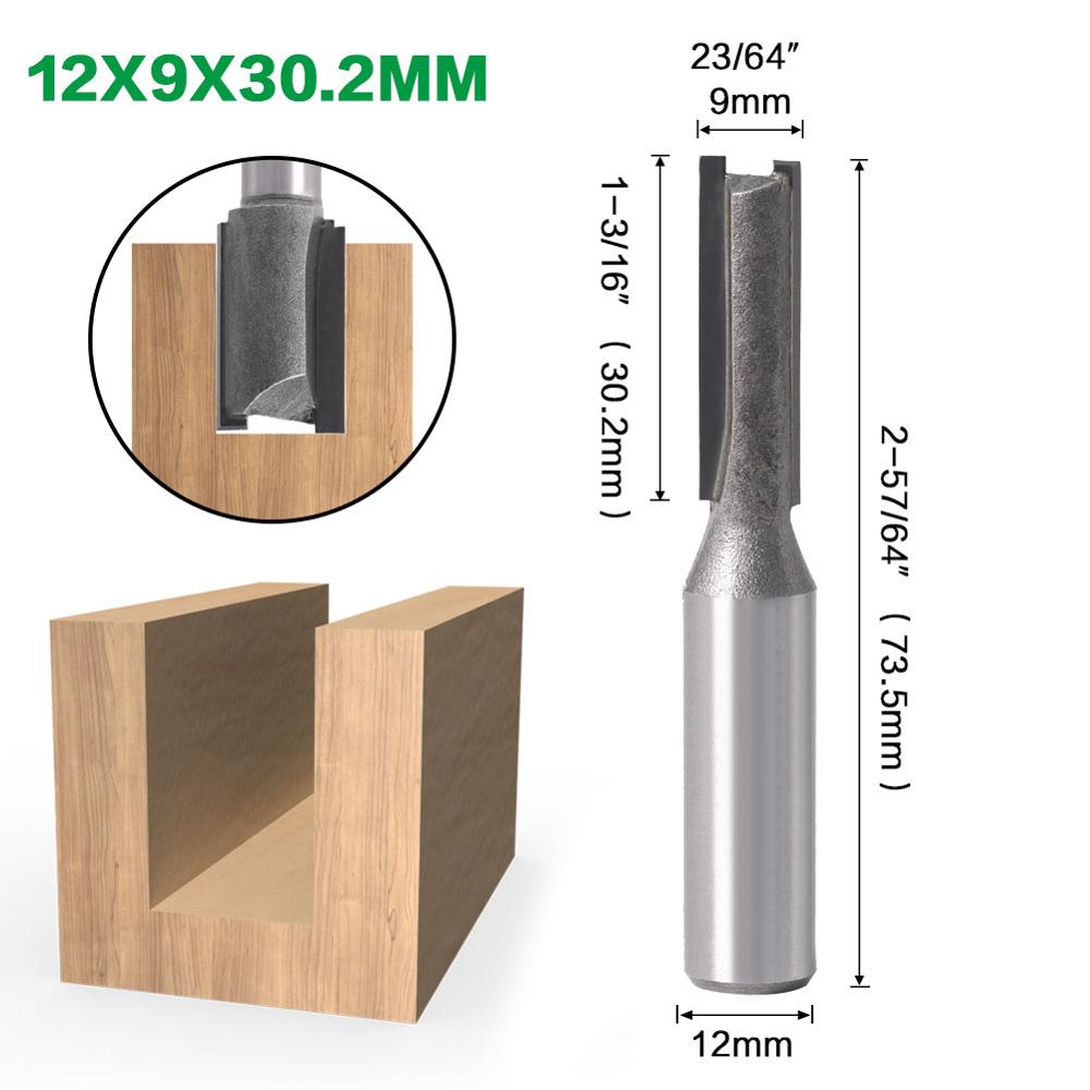 1 pcs 12mm Shank 2 ขลุ่ยตรงบิตงานไม้เครื่องมือ Router Bit สำหรับไม้ ...