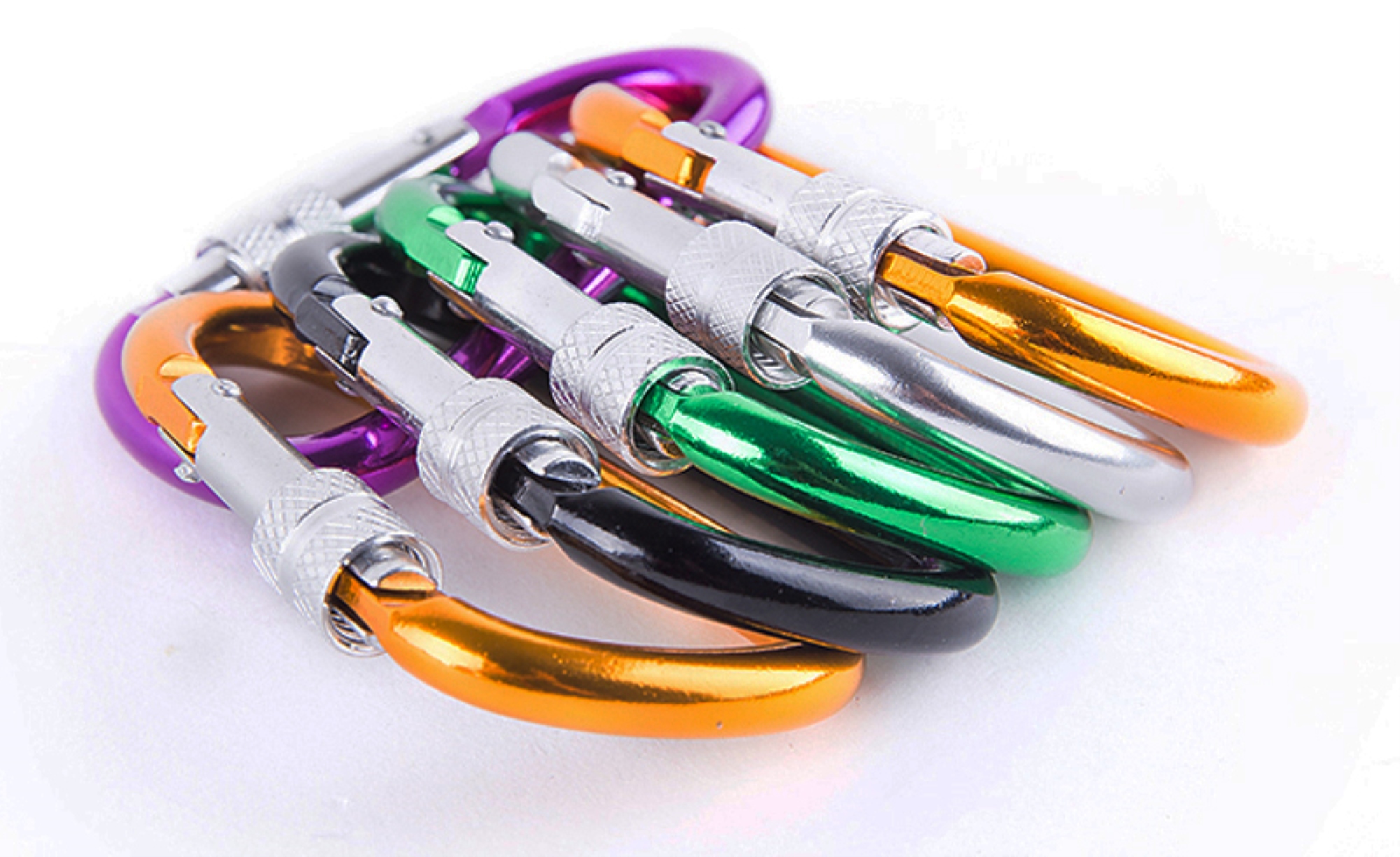 4 Size Aluminum Snap Carabiner D Ring Key Chain Clip Keychain Hiking ...
