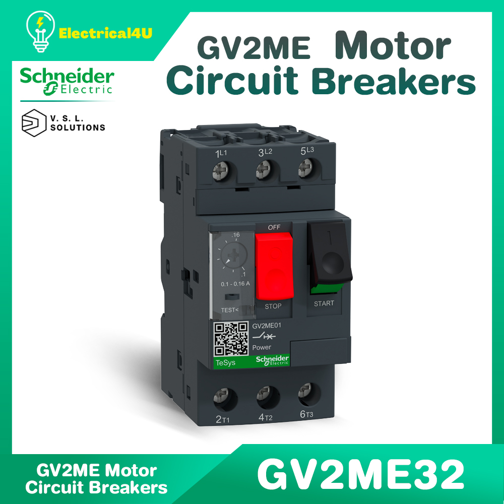 Schneider GV2ME มอเตอร์เบรกเกอร์ Motor circuit breaker TeSys GV2 3P ...