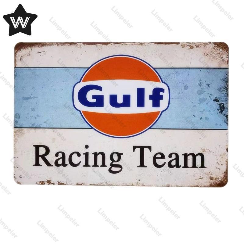 Castrol Metal Plate Texaco Wall Stickers Gulf Racing Team Tin Sign ...