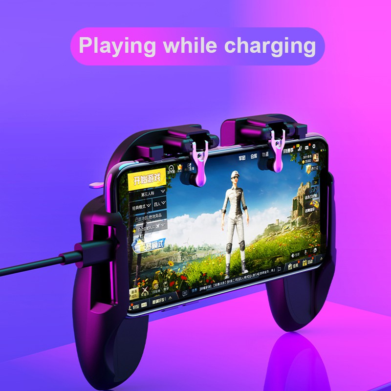 H6 Gamepad รุ่นอัพเกรด สีดำ (มีพัดลมระบายอากาศ) ด้ามจับ พร้อมปุมยิง ...