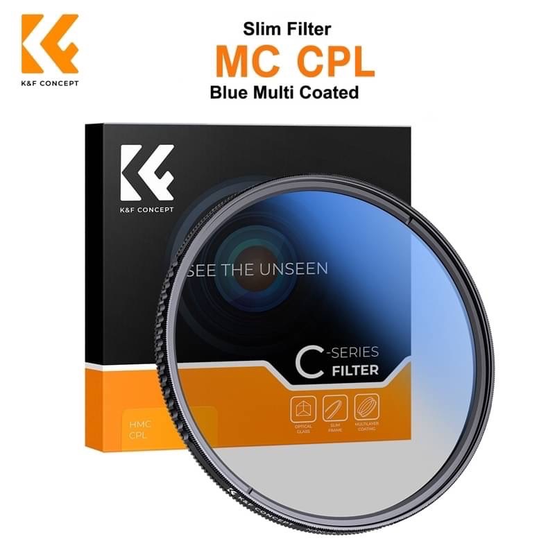 K&F FILTER SLIM MC CPL CIRCULAR POLARIZER BLUE COATING JAPAN OPTICS 49mm, 55mm, 62mm, 67mm, 72mm ...