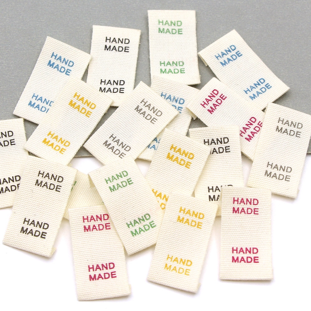 50Pcs Beige Clothes Tags Colorful Hand Made Labels For Sock Hats ...