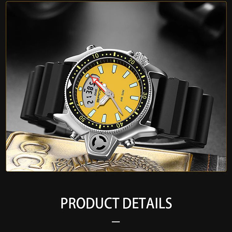 ศูนย์ไทย ส่งไว นาฬิกาข้อมือ Sanda 3008 นาฬิกาข้อมือผู้ชาย Sport Digital ...