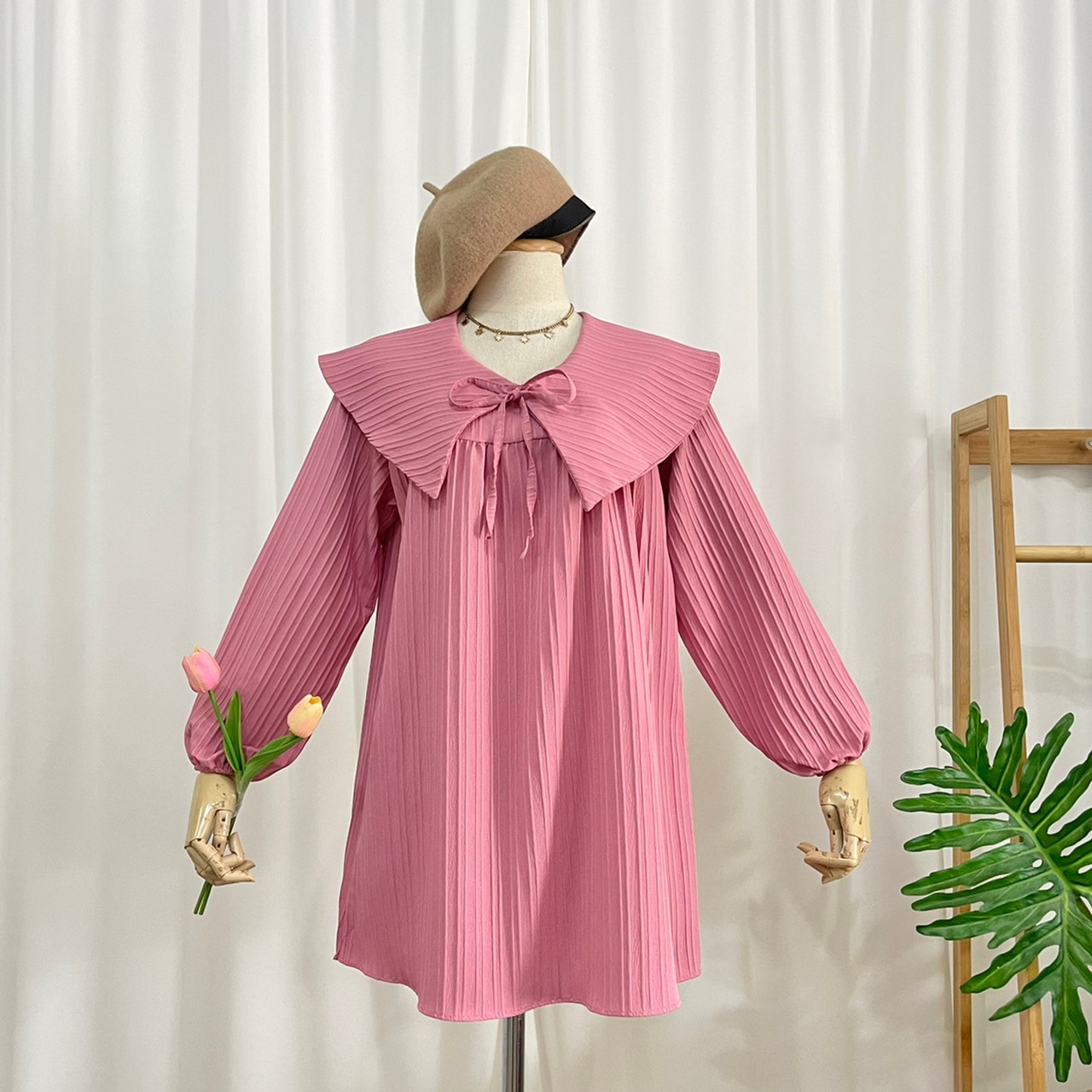 ⚡️[พร้อมส่ง] มินิเดรส แขนบอลลูน ผ้าเปลือกไม้ #DD62 | Lazada.co.th