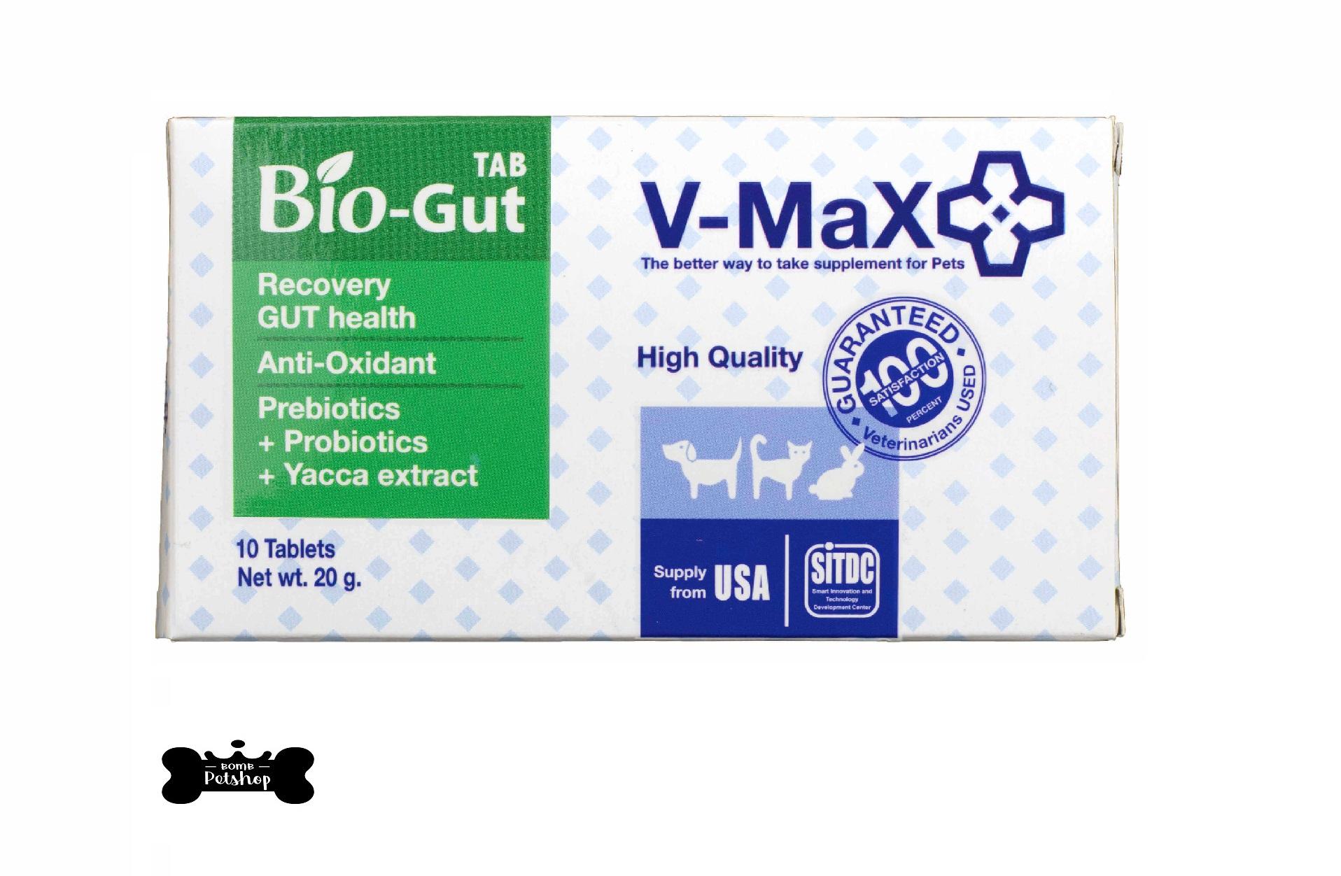 V-max Bio-Gut Dog Supplement อาหารเสริม ช่วยระบบทางเดินอาหาร ท้องเสีย ...