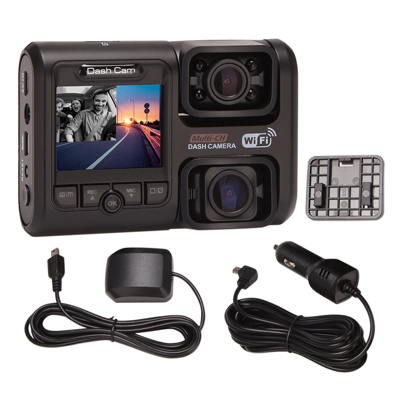 4K 2160P WIFI Logger Dual Lens Car DVR Night Vision Dual Camera Dash ...