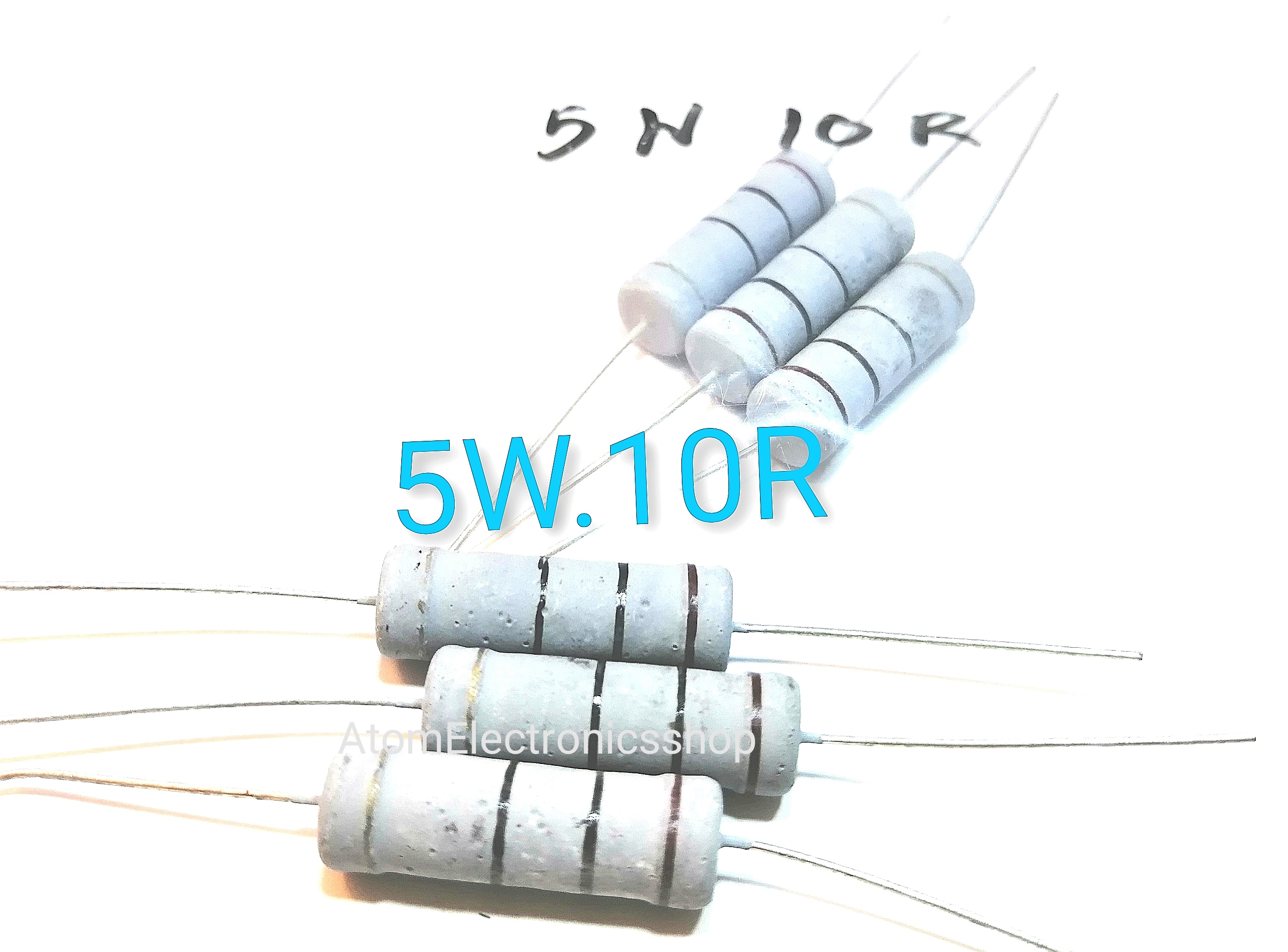 5W 10R 1ชุด2ตัวต้านท้าน คาร์บอน Metal film resistor อุปกรณ์งานอิเล็กท ...