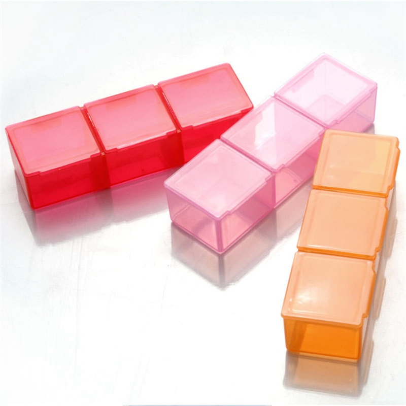 21 Compartment Transparent Color Empty Plastic Box Pill Tablet Medicine ...