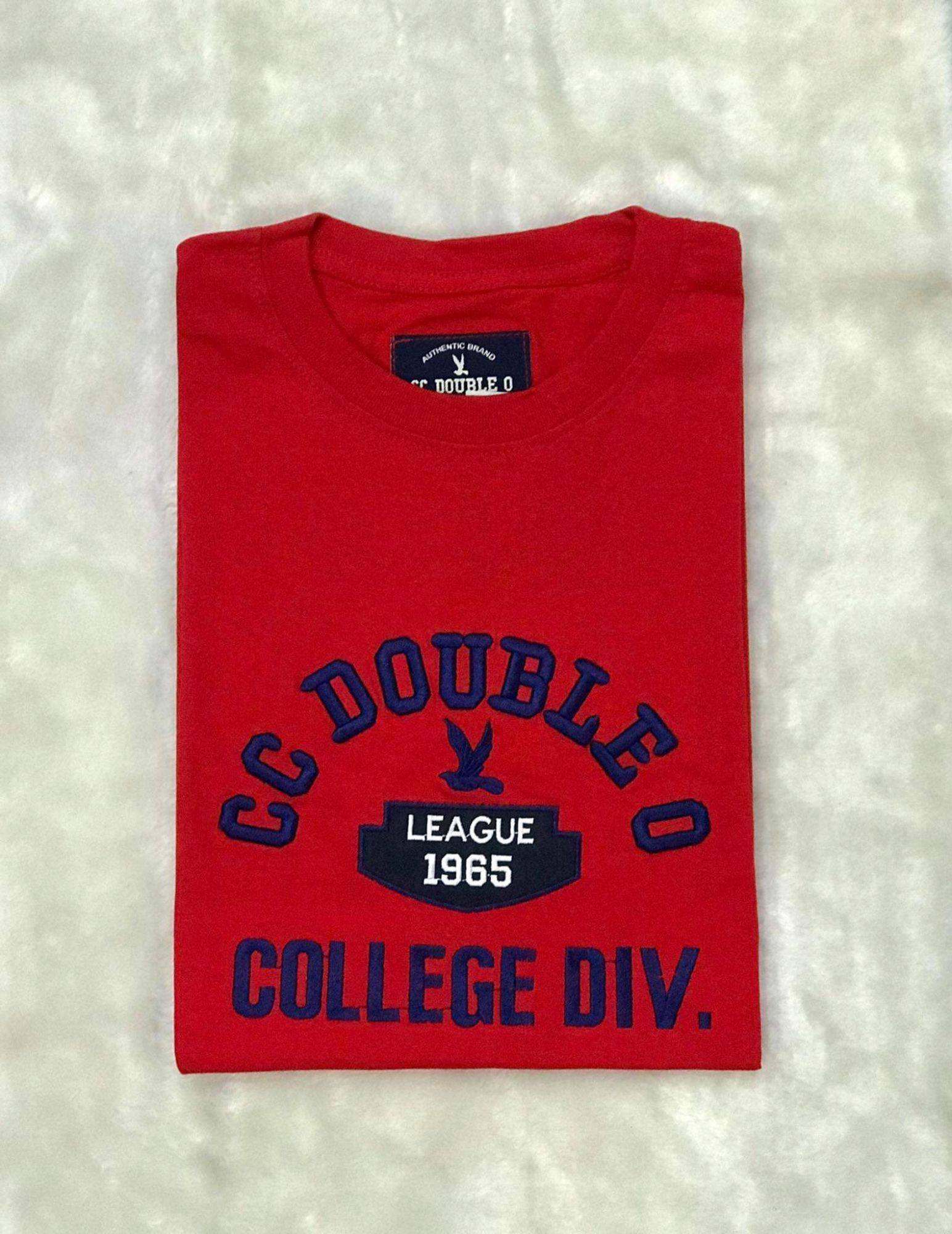 เสื้อยืดงานปัก CC-OO DIV NO.12 สีแดงเลือด M - TOM&BOY - ThaiPick