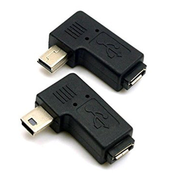 2pcs 90 Degree Left and Right Angled Mini USB 5pin Male to Micro-USB ...