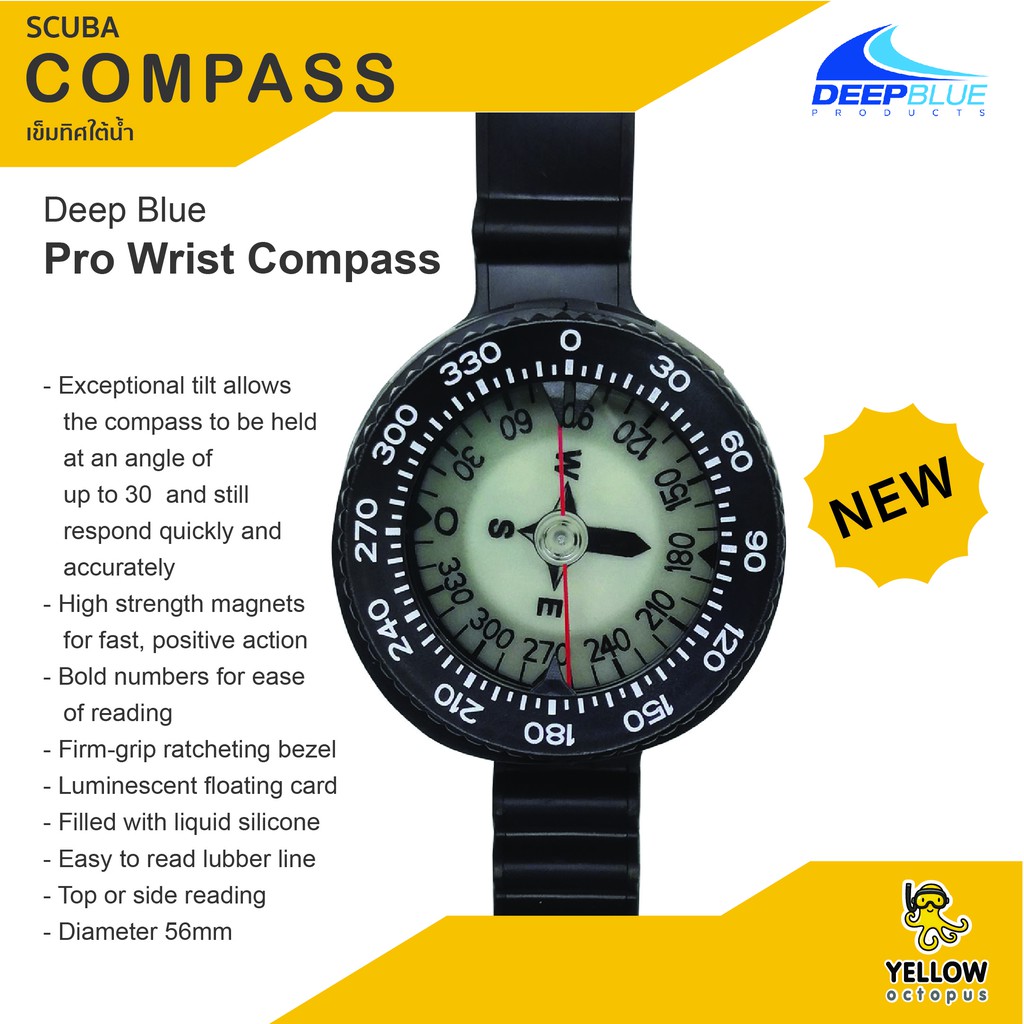 เข็มทิศใต้น้ำ Deep Blue Pro Wrist Compass | Lazada.co.th