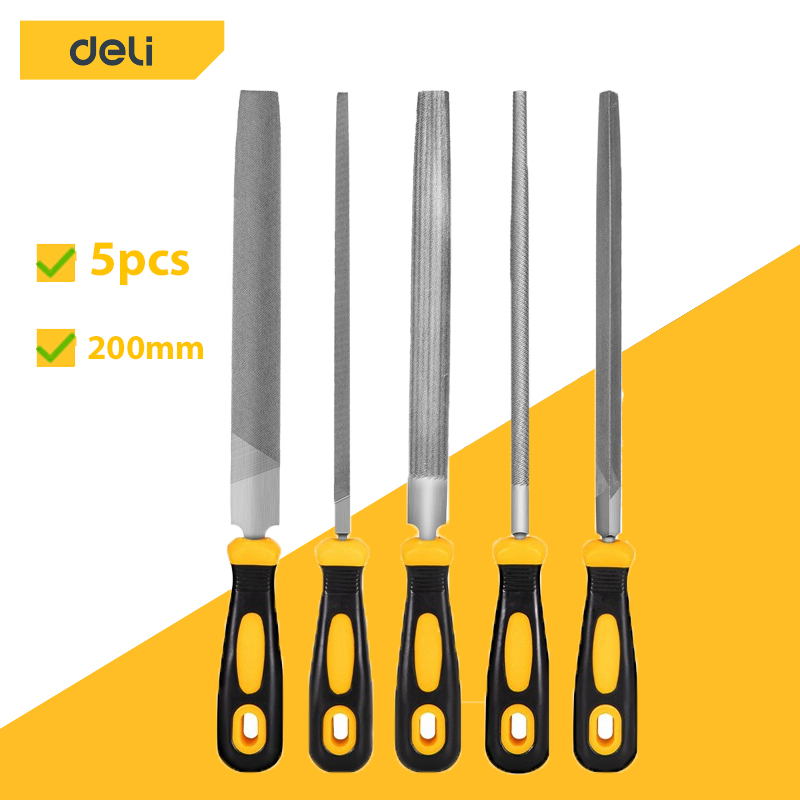 Deli ชุดตะไบ ตะไบชุด 8 นิ้ว 5 ชิ้น ตะไบแบน ตะไบกลม ตะไบเหล็ก ตะไบ Mini ...