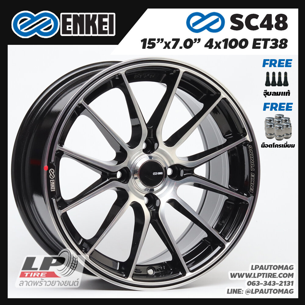 [ส่งฟรี] ล้อแม็ก ENKEI แท้ รุ่น SC48 ขอบ15" 4รู100 สีดำหน้าเงา กว้าง7 ...