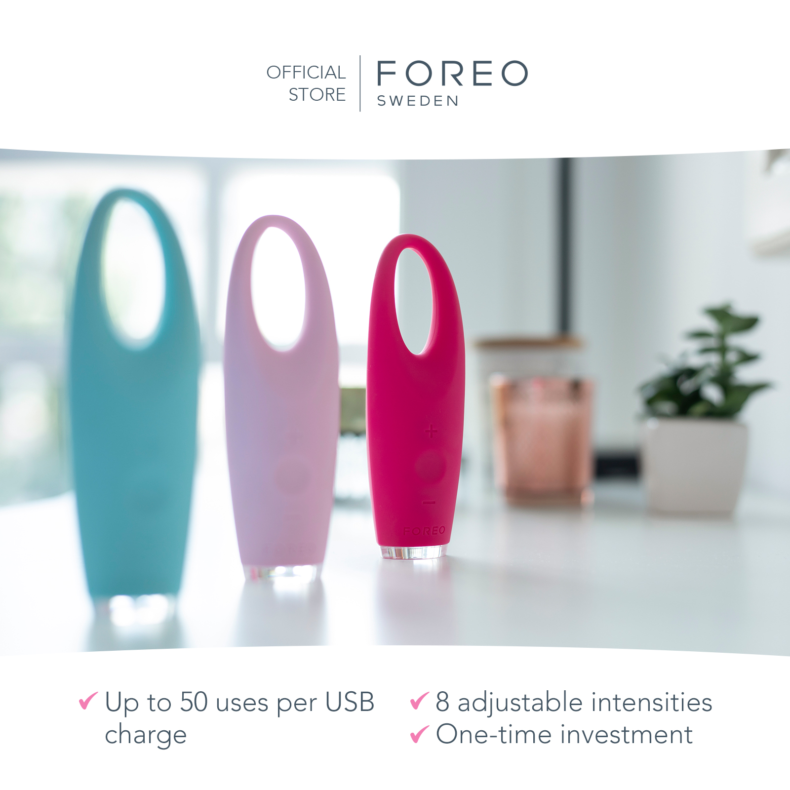 FOREO IRIS Eye Massager Petal Pink เครื่องนวดรอบดวงตา ฟอริโอ้ ไอริส สี ...